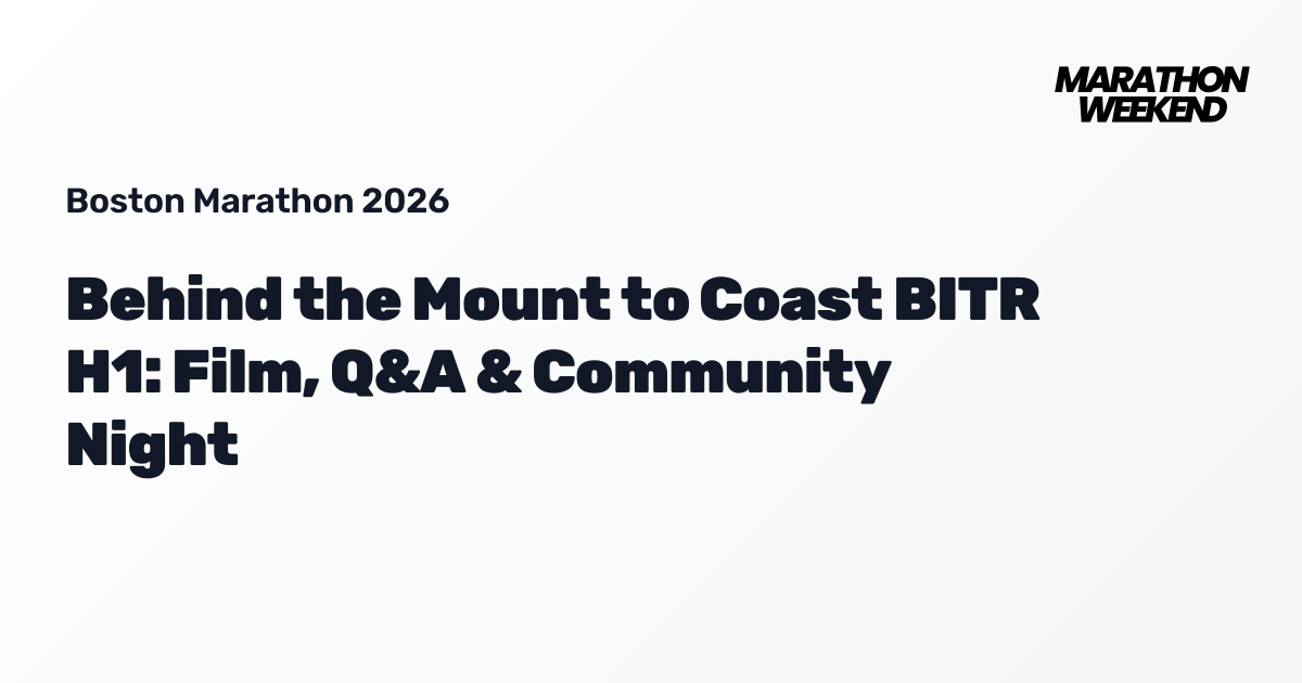 Behind the Mount to Coast BITR H1: Film, Q&A & Community Night | Boston ...
