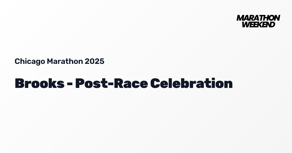 Brooks - Post-Race Celebration | Chicago Marathon 2025